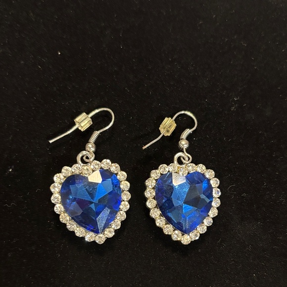 Jewelry | Titanic Elegant Blue Heart Earrings | Poshmark